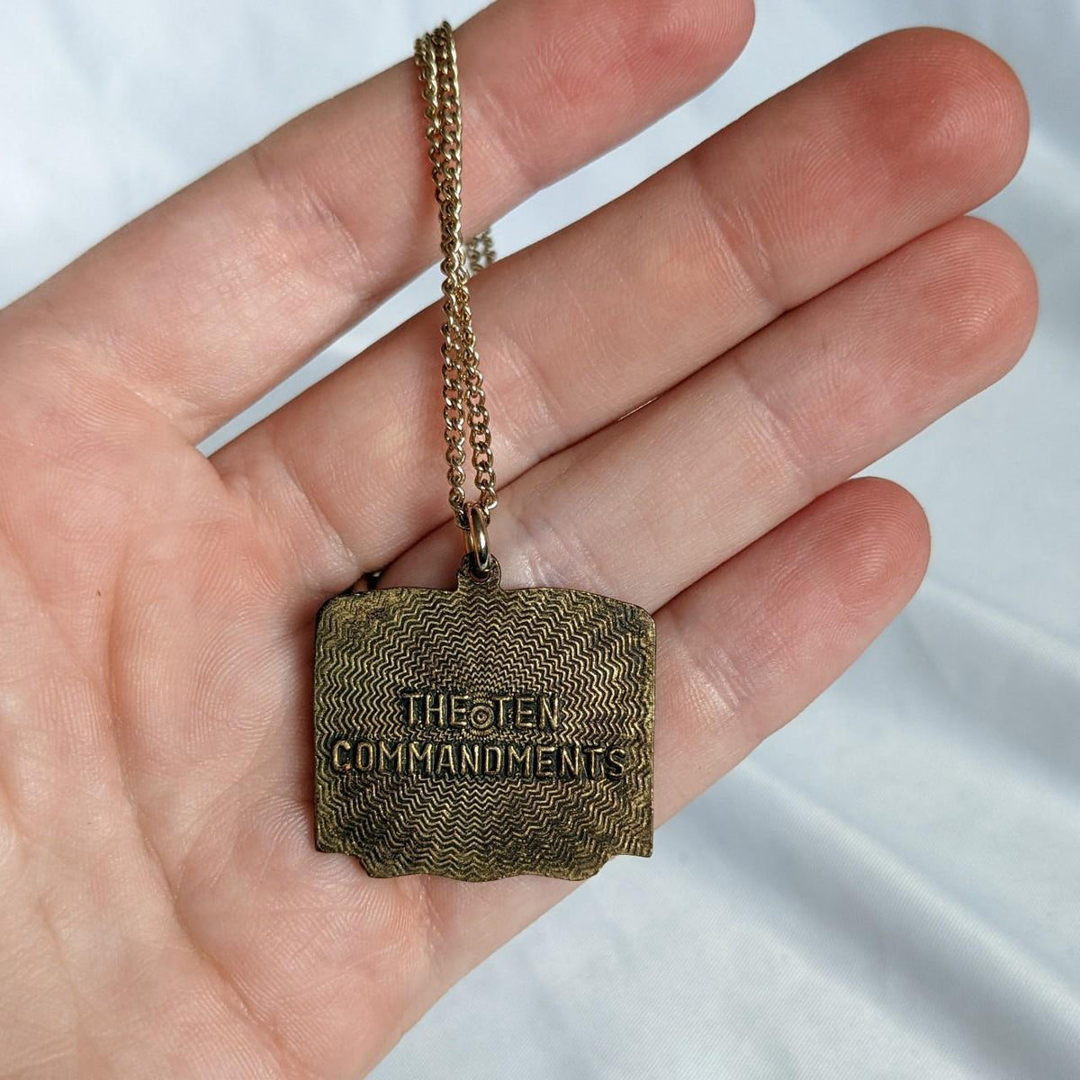 Brass Vintage Ten Commandments Book Necklace – Sandbox Vintage
